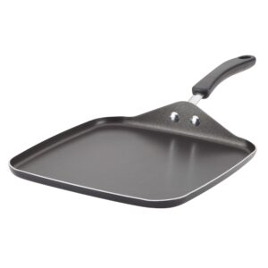 farberware cookstart diamondmax nonstick square deep grill pan/griddle, dishwasher safe, 11 inch - black