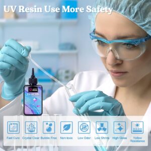 LET'S RESIN UV Resin, 300g Low Viscosity Crystal Clear Thin UV Resin Kit, Quick-Curing & Low Shrinkage Ultraviolet Epoxy Resin for Crafts, Casting, UV Resin Molds