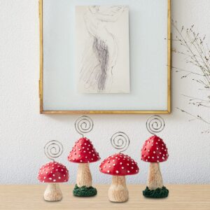 dgudgu Mushroom Table Number Holders 8Pcs Place Card Holder Table Card Holders Food Signs For Party Buffet Place Card Holders For Table Place Card Holders Table Sign Holders