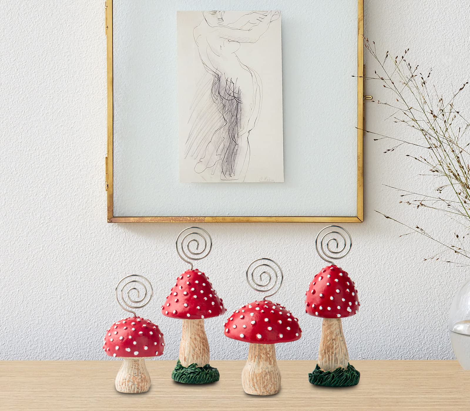 dgudgu Mushroom Table Number Holders 8Pcs Place Card Holder Table Card Holders Food Signs For Party Buffet Place Card Holders For Table Place Card Holders Table Sign Holders