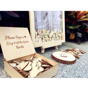 Wedding Guest Book Alternative Rustic Wedding Table Decorations Wedding Favors Wedding Decorations for Reception Wedding Bridal Shower Decor Vow Books with 100 Wood Hearts