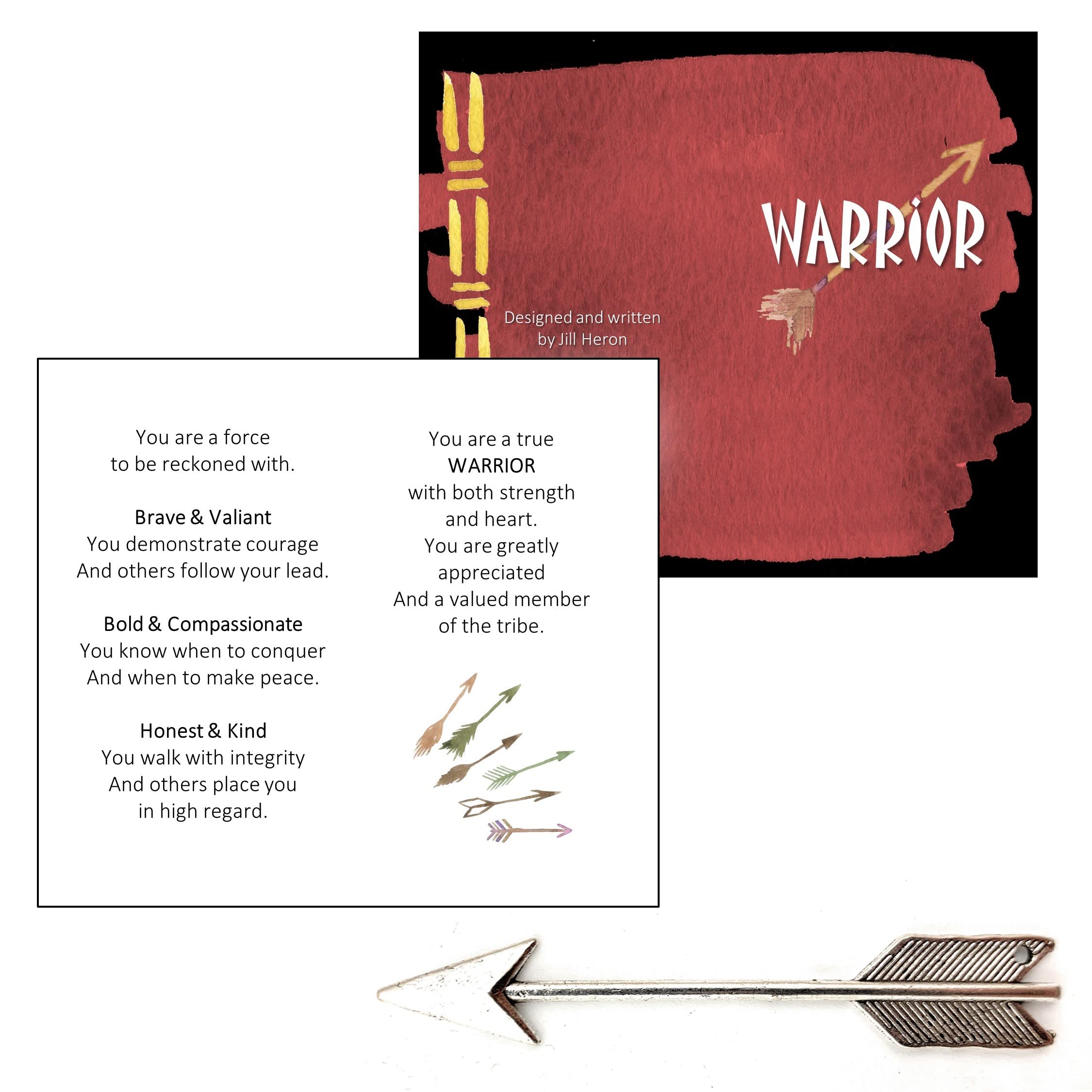 Smiling Wisdom - Bulk 30 Warrior Gift Sets - Employees Staff Mini Warrior Appreciation Cards, Bags and Arrow Keepsake Gifts (90 Pcs) - Silver Arrow