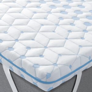 sleepmax 2 inch soft mattress topper full - gel memory foam mattress topper - high density foam mattress pad for pressure relief, soft foam bed topper with removable cover blue