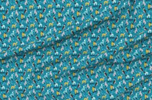 spoonflower fabric - small scale greyhounds turquoise greyhound dogs breeds hound printed on petal signature cotton fabric by the yard - sewing quilting apparel crafts decor