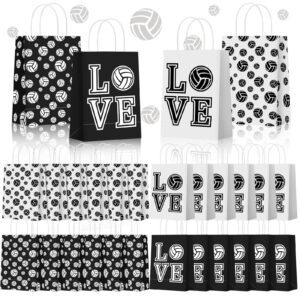 24 packs volleyball gift bags volleyball party treat bags volleyball party favors decorations volleyball gift print bags volleyball candy goodie bags for sport birthday party decor black and white