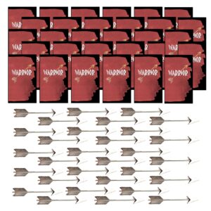 Smiling Wisdom - Bulk 30 Warrior Gift Sets - Employees Staff Mini Warrior Appreciation Cards, Bags and Arrow Keepsake Gifts (90 Pcs) - Silver Arrow