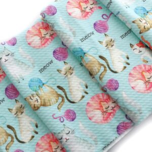 cats printed liverpool bullet fabric textured knit 4 way stretch - 6" strip