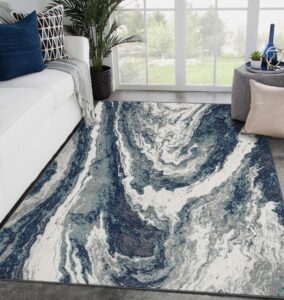 luxe weavers abstract wavy marble swirl gray 8x10 area rug