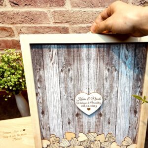 Wedding Guest Book Alternative Rustic Wedding Table Decorations Wedding Favors Wedding Decorations for Reception Wedding Bridal Shower Decor Vow Books with 100 Wood Hearts