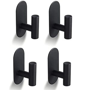 xinglo- towel hooks 4 pieces no drilling required towel holder coat hooks bathrobe hooks wall hooks ideal for bathroom toilet kitchen office (black)