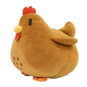 lxooezu video game valley chicken plush toy 7.9 inches chicken pillow game peripheral stuffed animal surprise gifts for boys and girls stardew merch (brown)