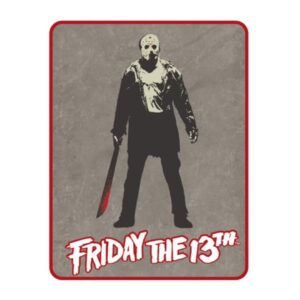 franco halloween friday the 13th jason horror bedding super soft micro raschel throw, 46 in x 60 in, (official licensed product)