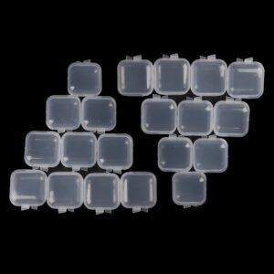 diarypiece 20 pcs/set plastic jewelry box organizer storage cases, mini clear bead container