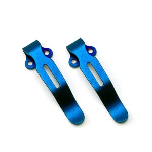 2pcs metal 2-hole deep carry pocket clip fit for benchmade 535 knife blue