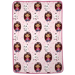 franco dreamworks gabby's dollhouse kids bedding super soft plush micro raschel blanket, 62 in x 90 in, (official gabby's dollhouse product)