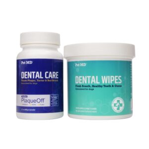 pet md proden plaqueoff & dental wipes for dogs