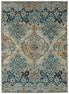 kaleen zuma beach collection 9' x 12' modern oriental area rug,turquoise