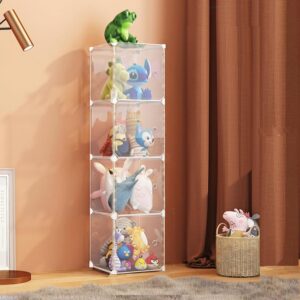 wanlian stuffed animal storage,dustproof plush toys organizer, great storage ideas for dolls,teddies and figures (14"x14"x55")