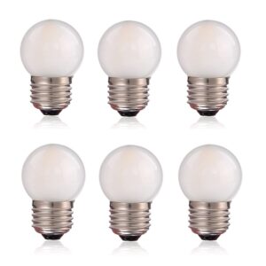 qixivcom 6 pack 1.5w white g40 frosted bulb led bulb e26 warm white energy saving retro light string replacement bulbs indoor and outdoor decorative lighting bulbs vanity mirror billboard decor