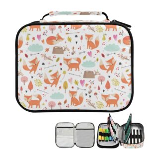 zzkko colored pencil case fox comic cartoon 96 slots pencil holder with zipper large capacity pencil case organizer for watercolor pens markers