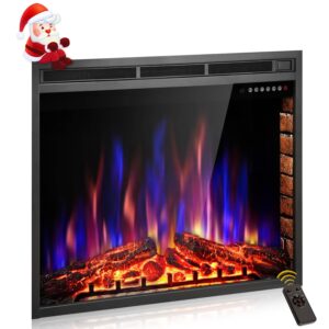 xbeauty 36 inch fireplace inserts electric heater with touch screen,5 flame color & timer control,750w-1500w and remote control.