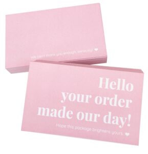 itzamna thank you card hello your order made our day card hope this package brigtens yours card 100 pink