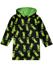 minecraft boys lounge hoodie creeper black one size