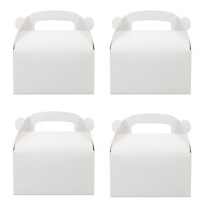 oletx 30-pack white party favor treat boxes, goodie boxes, gable paper gift boxes with handles. perfect for wedding, birthday, graduation, babyshower.