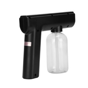 electric mist atomizer sprayer gun, disinfectant fogger mist gun portable alcohol nanometer handheld fogger wireless cleaning sprayer black rechargeable machine for home office school hotel