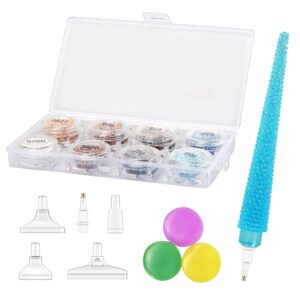 ybutvy diamond painting storage containers with ab diamond painting beads 8 colors 3200pcs round drills diamond painting accessories for diamond art accessories and tools (b)