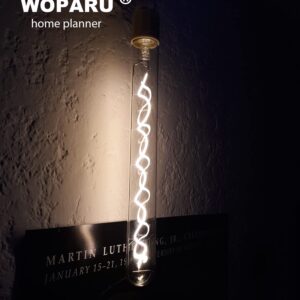 WOPARU Long Test Tube Spiral Vintage Edison Filament Light Bulb，T10/T32 Medium (E26) Standard Base E27，4W 2200K 240LM Dimmable LED Edison Bulb,40W Equivalent Warm White (Clear Glass)