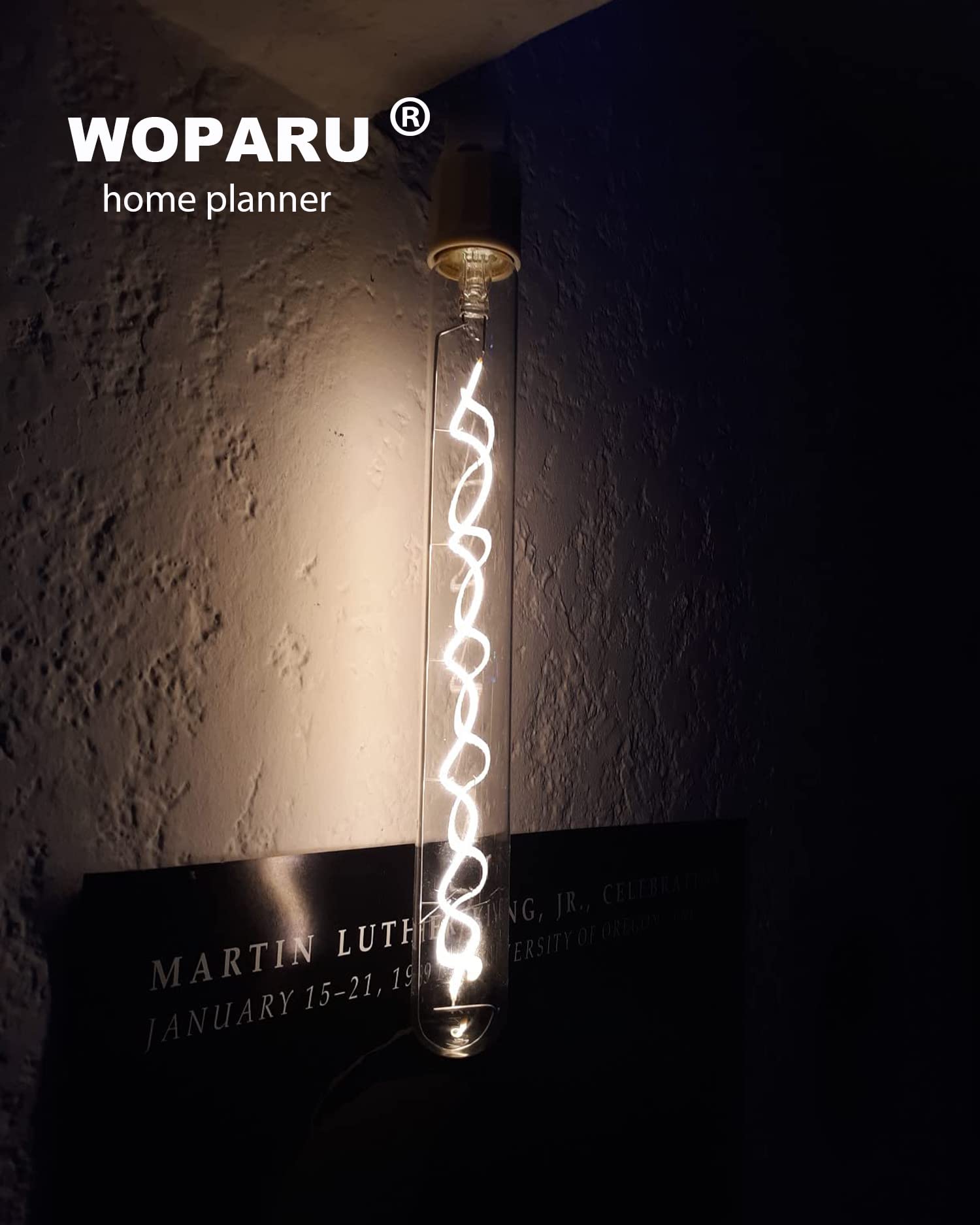 WOPARU Long Test Tube Spiral Vintage Edison Filament Light Bulb，T10/T32 Medium (E26) Standard Base E27，4W 2200K 240LM Dimmable LED Edison Bulb,40W Equivalent Warm White (Clear Glass)