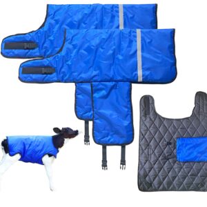 Calf Blanket Horse Blanket Thickened Warm Calf Clothing Windproof Waterproof Calf Warm Artifact Calf Cold Clothing Calf Keep Warm Clothing Horse Blanket for Cattle(Blue 2 Pack)