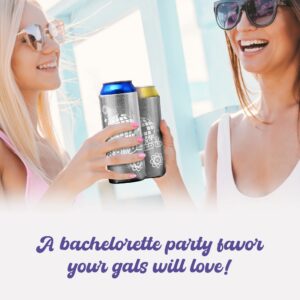 Last Disco Bachelorette Party Coozies Skinny Can {12 Pack} Includes Bride Coozie and 11 Slim Bachelorette Coozies for 70s Bachelorette Party