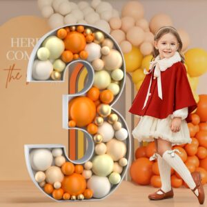 4ft marquee number, mosaic numbers for balloons, mosaic balloon frame, marquee number, number 3 balloon for 2023 graduation decorations, 3rd 13th 30th birthday decorations, anniversary decorations