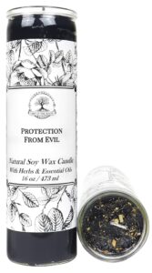 protection from evil candle 7 day | natural soy wax | made with herbs & essential oils | negative energy, warding, curses, hexes, reversing rituals | wiccan pagan conjure hoodoo