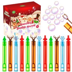 60 pack christmas bubble wands, mini bubble toys for christmas party favors, novelty supplies, christmas toys for girls boys kids classroom rewards sock fillers gifts