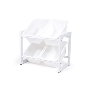 humble crew compact 4 bin organizer with metal frame, white