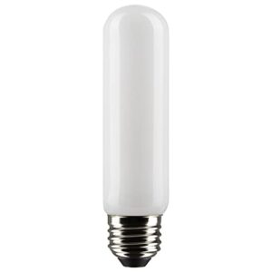 satco 8-watt led e26 light bulb, 3000k, 15000 hour rating, dimmable, frost