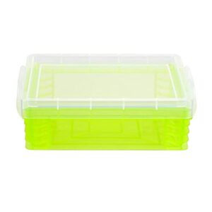 green stacking crayon box by simply tidy - plastic storage containers for school supplies, sewing and crafts - bulk 36 pack