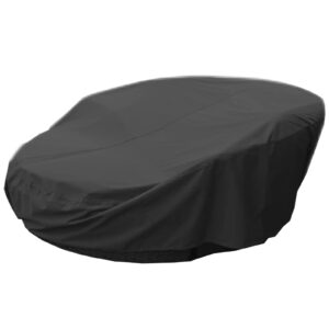 66inch outdoor daybed cover waterproof, 420d round patio daybed cover, outdoor furniture daybed cover with adjustable strap, heavy oxford cloth-black (Ø66inch)