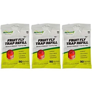 rescue! fruit fly trap bait refill – 30 day supply – 3 pack