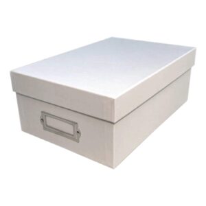 simply tidy white memory box store and organize photos, keepsakes, dvd and cds, acid free - bulk 12 pack