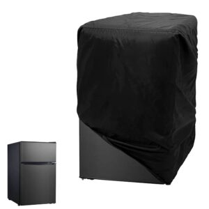 bosking compact refrigerator cover outdoor or indoor fridge freezer cover waterproof dustproof chest deep freezer cover mini single fridge cover - black