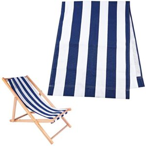 ahandmaker beach sling chair replacement canvas, blue and white stripes casual simple sling chair replacement fabric for sunbathing garden courtyard garden beach (114x43cm/44x17inch)