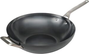 saveur selects nitri-black carbon steel 14-inch wok, induction-ready, voyage series