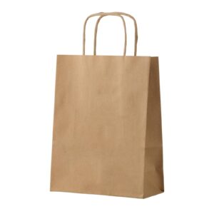 facebag 50-pack brown paper bags with handles bulk, 8x4.25x10.5 inches,medium-sized gift bags with handles for party favors，take-out，grocery shopping & retail，reusable & durable