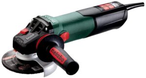 metabo 4-1/2-inch / 5-inch variable speed angle grinder, 2,000-7,600 rpm, 14.5 amp, electronics, slide switch (locking), safety clutch, m-quick wheel change, wev 17-125 quick inox, 600517420, green