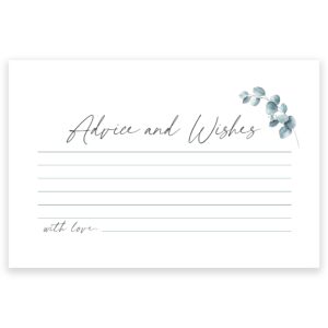 watercolor advice and wishes cards, 50 pack,double sided,4x6, uncoated, heavyweight card stock, ideal for weddings,bridal showers, baby showers, thanksgiving, christmas, other parties and celebrations