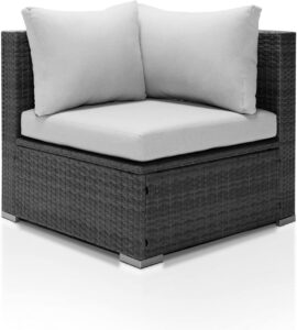 radiata conversation sets outdoor patio furniture corner sofa set gray pe rattan wicker conversation sets (light grey)